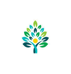 Wellness people tree logo icon concept health Vector Image
