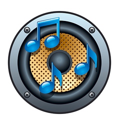 3d blue shattered musical notes with music word Vector Image