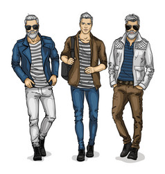 Young man models Royalty Free Vector Image - VectorStock