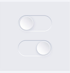 On and off toggle switch buttons material design Vector Image