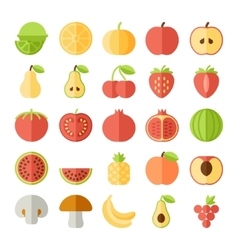 Food and drink flat icons Royalty Free Vector Image