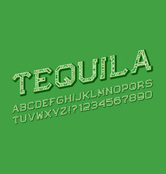 Tequila letters and numbers in carnival style Vector Image