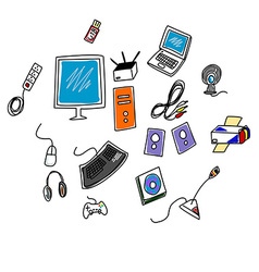 Computer accessories Royalty Free Vector Image