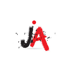 Alphabet letter combination ja j a with grunge Vector Image