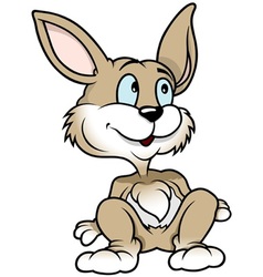 Bunny sitting at the table Royalty Free Vector Image