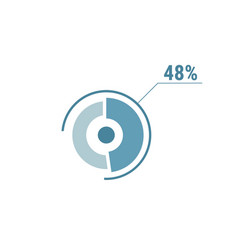 Circle diagram forty eight percent pie chart 48 Vector Image