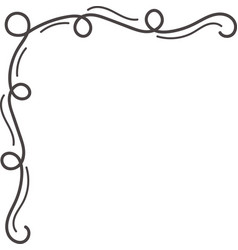 Corner border calligraphy line Royalty Free Vector Image