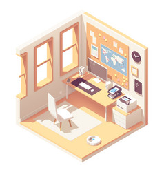 Isometric computer lab classroom Royalty Free Vector Image