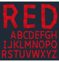 Letters folded from two red blue paper Royalty Free Vector