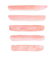 Set hand painted peach pink watercolor brush Vector Image