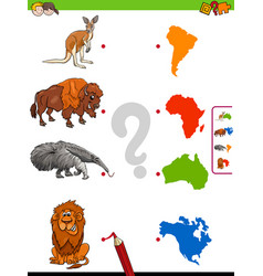 Educational cartoon african animals Royalty Free Vector