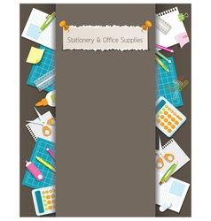 Office Supplies and Stationery Paper Background Vector Image