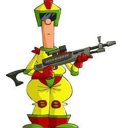 Cartoon masked islamic guerilla warrior or Vector Image