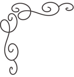 Corner border calligraphy line Royalty Free Vector Image