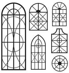 Church glass windows stained mosaic catholic Vector Image