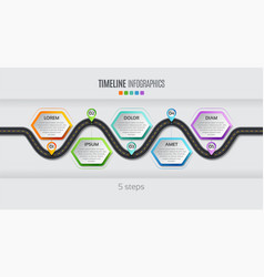 Navigation map infographic 5 steps timeline Vector Image