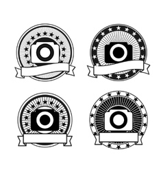 Set of camera badges Royalty Free Vector Image