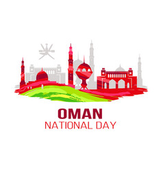 Oman national day symbol card Royalty Free Vector Image