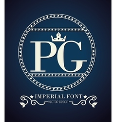 Imperial font design Royalty Free Vector Image