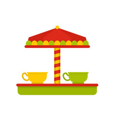 Tea cup carousel icon flat style Royalty Free Vector Image