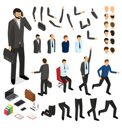 Cartoon daily routine character man Royalty Free Vector