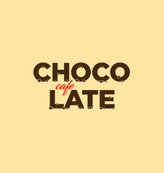 Chocolate drop cup cafe flat emblem Royalty Free Vector