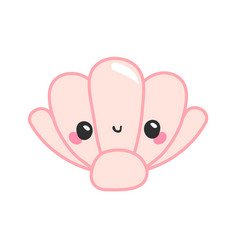 Cute shell kawaii character Royalty Free Vector Image