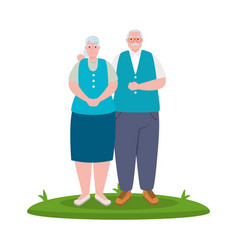 Elderly couple holding hands Royalty Free Vector Image