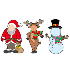 Christmas characters without face Royalty Free Vector Image