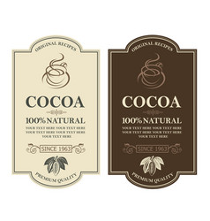 Cocoa packages set Royalty Free Vector Image - VectorStock