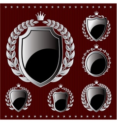 Silver shield Royalty Free Vector Image - VectorStock