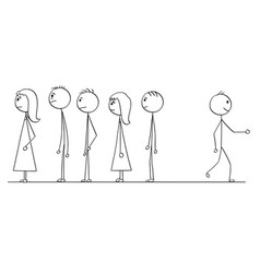 Cartoon man waiting in line or queue Royalty Free Vector