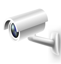 Cctv security camera front view white Royalty Free Vector