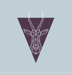 Head antelope blesbok Royalty Free Vector Image