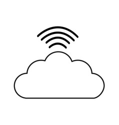 Figure digital cloud data wifi connect Royalty Free Vector