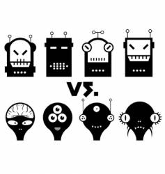 Robot vs alien Royalty Free Vector Image - VectorStock