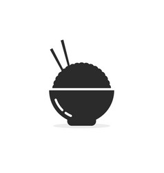 Rice bowl asian food dish realistic icon Vector Image