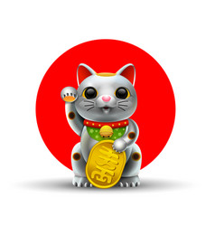 Cute cartoon cat wearing a bell around its neck Vector Image