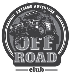 Off-road car logo safari suv expedition Royalty Free Vector