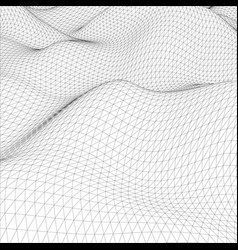 Wireframe mesh outline cube Royalty Free Vector Image