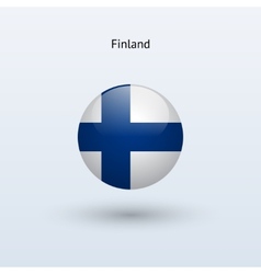 Flag finland round icon badge or button Royalty Free Vector