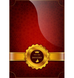 Red texture and golden frame Royalty Free Vector Image