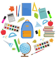 School seamless pattern with education items Vector Image