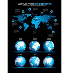 Infographic layout template with world maps Vector Image