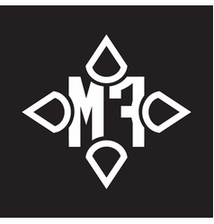 Mf logo with circle rounded negative space design Vector Image