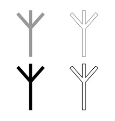 Algiz elgiz rune elk reed defence symbol icon set Vector Image