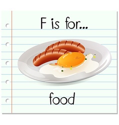 Flashcard letter f is for fire Royalty Free Vector Image