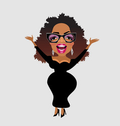 Caricature celebrity oprah winfrey Royalty Free Vector Image