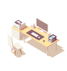 Isometric computer lab classroom Royalty Free Vector Image