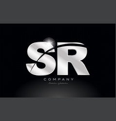 Alphabet letter combination sr s r with grunge Vector Image